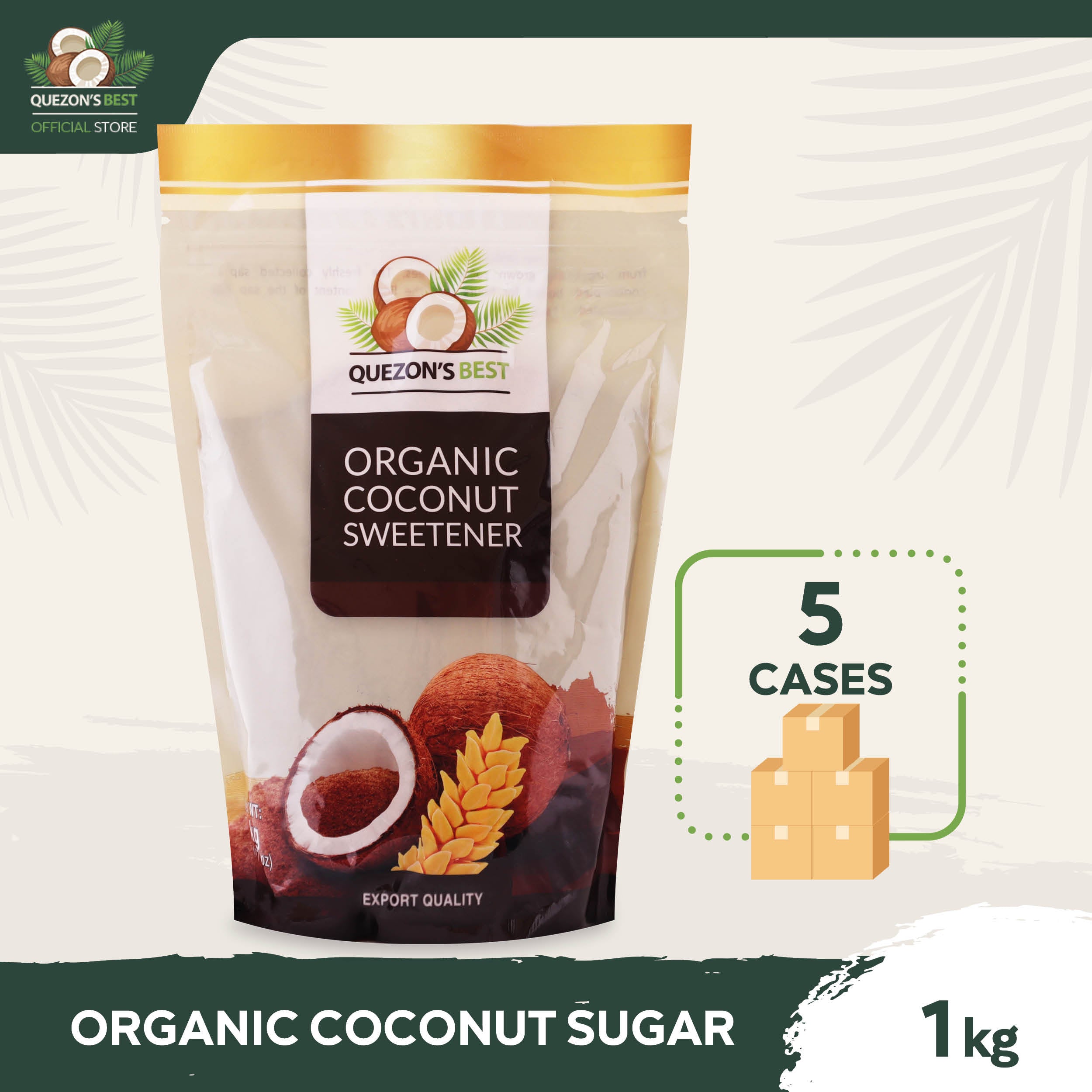Quezon's Best Organic Coconut Sugar 1kg x 12 - 5 Cases – Quezon's Best ...