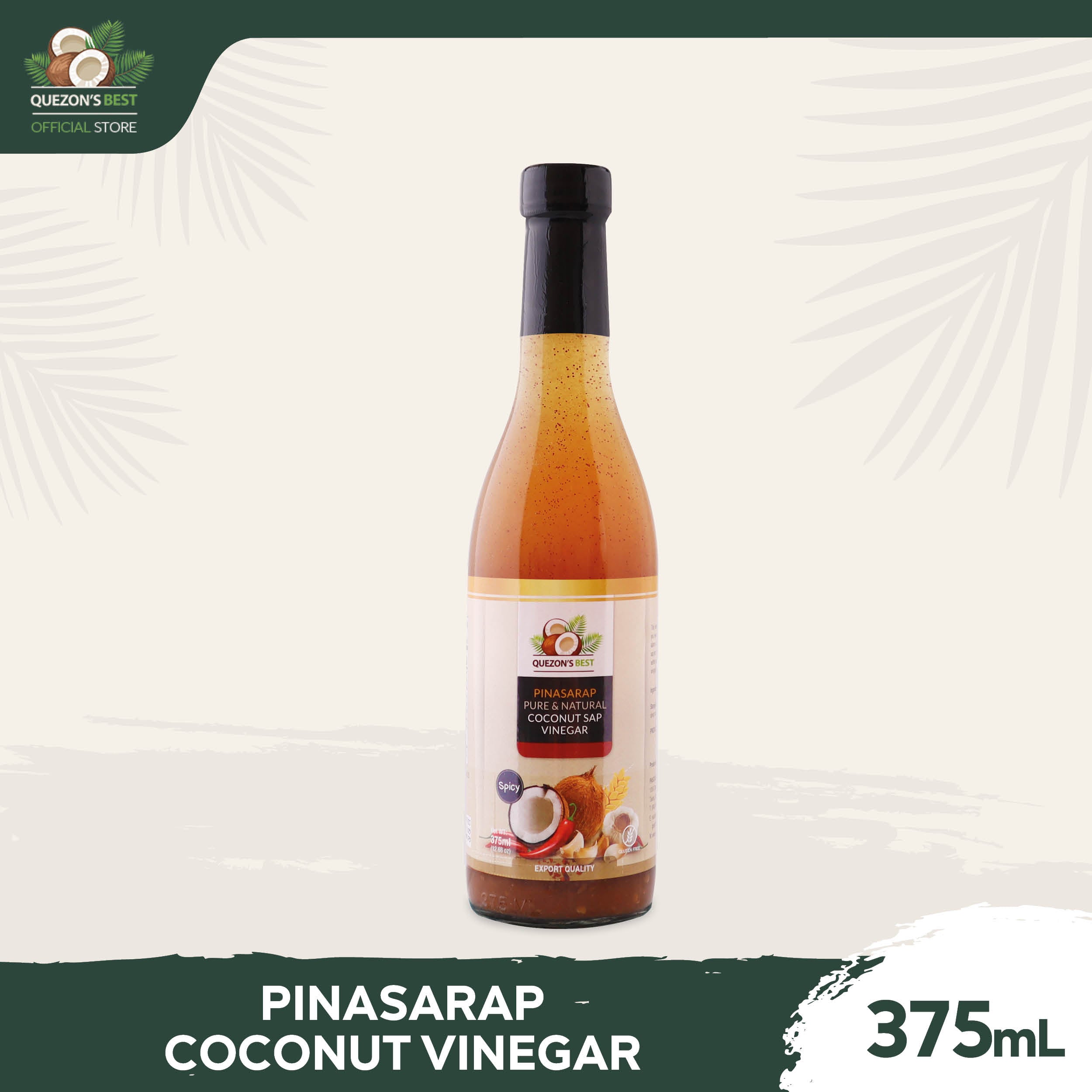 Quezon's Best Pinasarap (Spicy) Coconut Sap Vinegar 375mL – Quezon's ...
